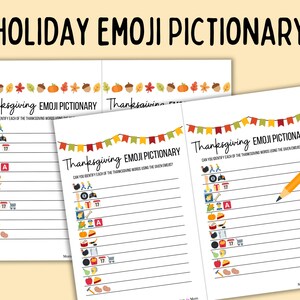 Emoji Pictionary Thanksgiving Party Game | Holiday Emoji Quiz ...