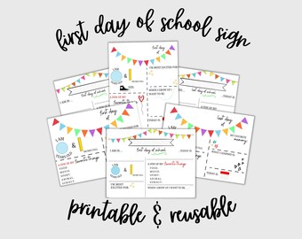 EDITABLE First Day of School Printable Sign | Back to School | School ...