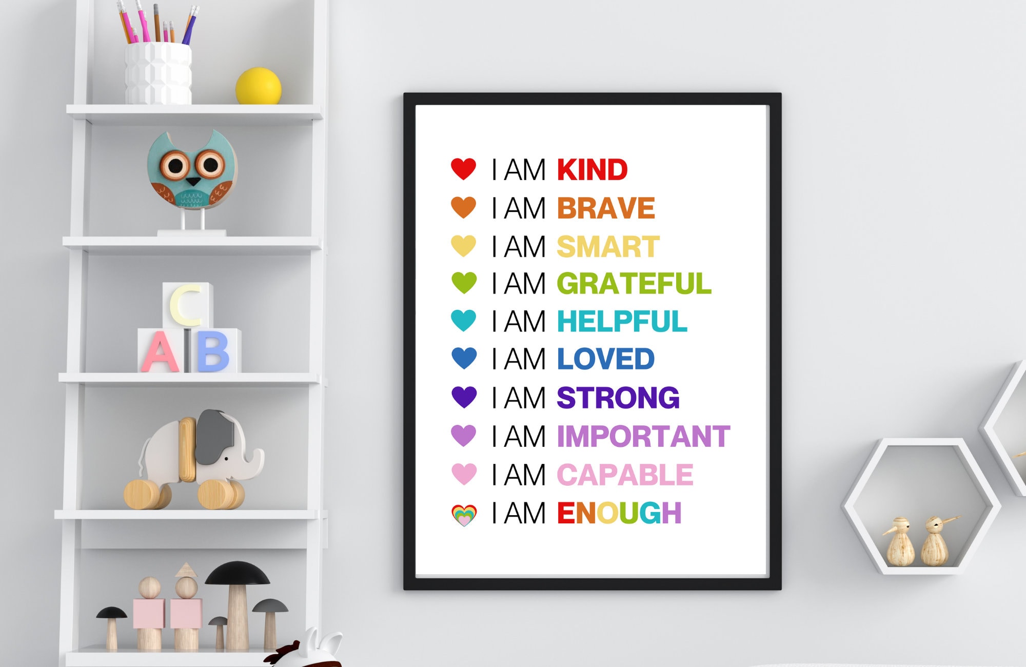 Positive Affirmations for Kids I Am Affirmations Poster Motivational ...