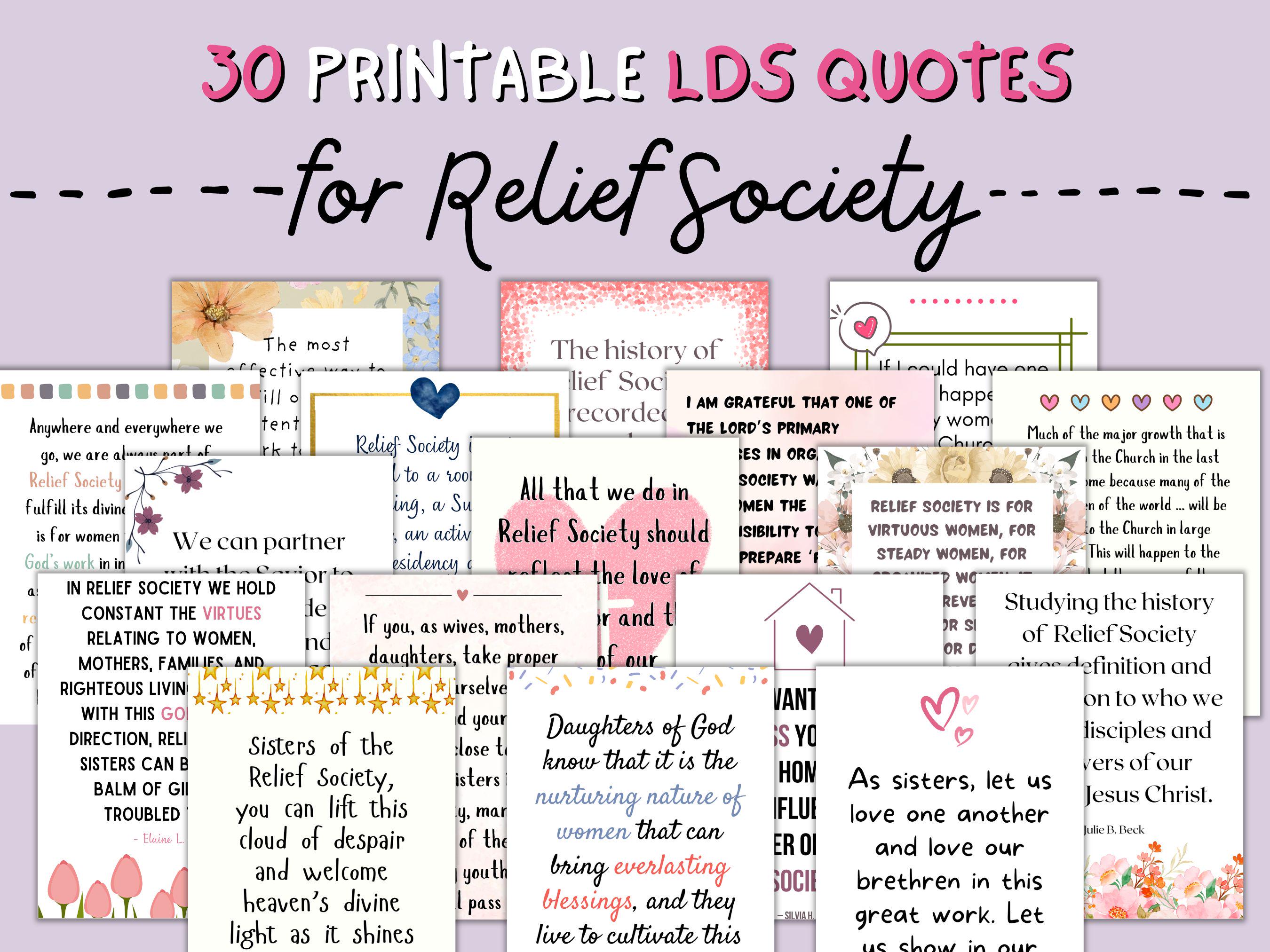 LDS Quotes About Relief Society for Women | Printable Relief Society ...