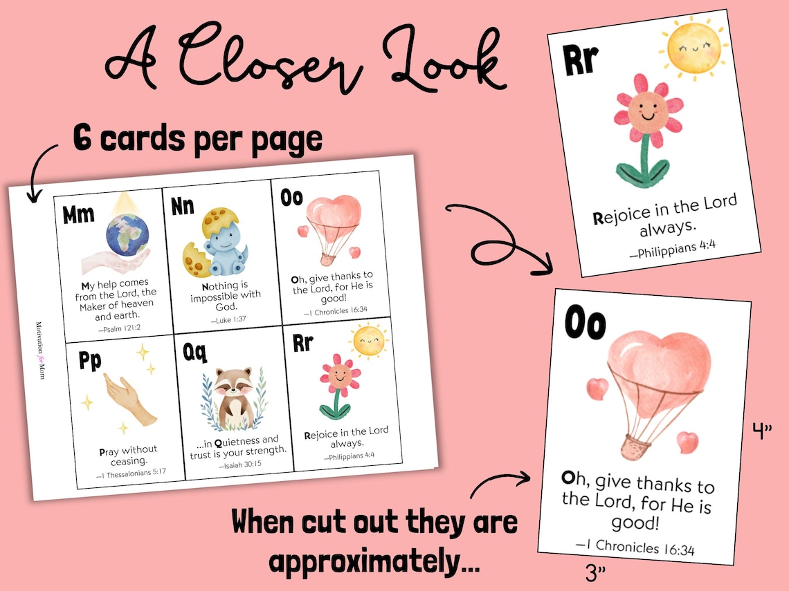 Printable ABC Bible Verses for Kids | 26 Scripture Cards A–Z ...