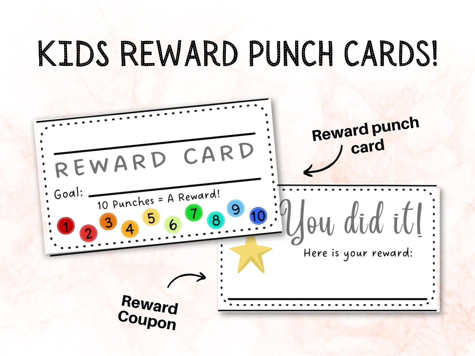 Kids Printable Reward Cards | Reward Punch Card for Kids | Reward ...