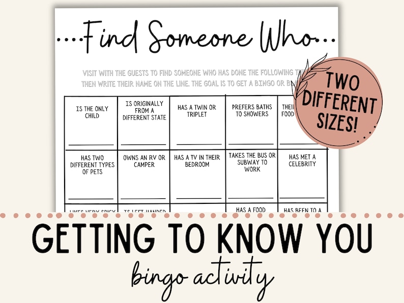 Icebreaker BINGO | Find Someone Who Activity | Getting to Know You ...