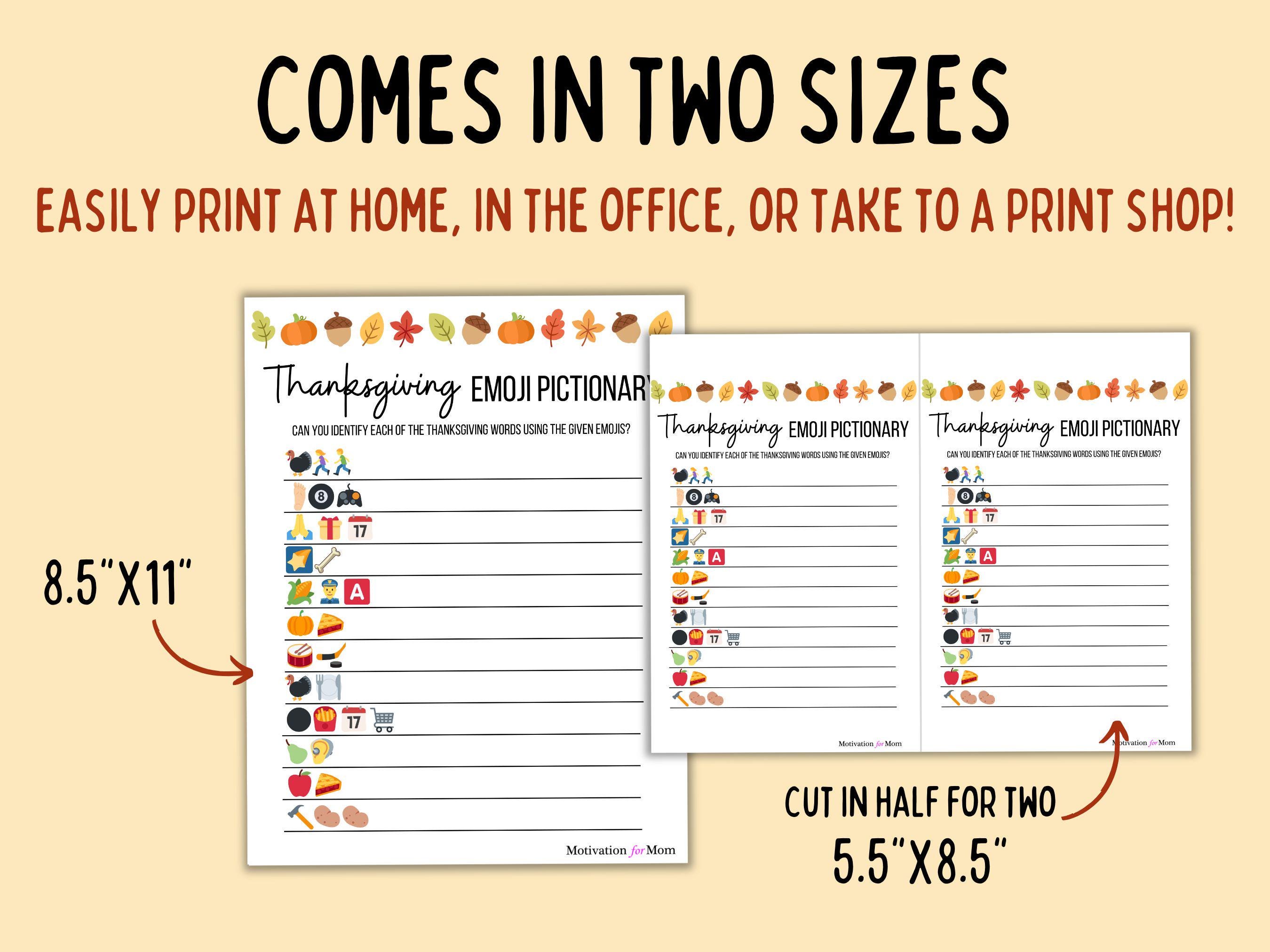 Emoji Pictionary Thanksgiving Party Game | Holiday Emoji Quiz ...