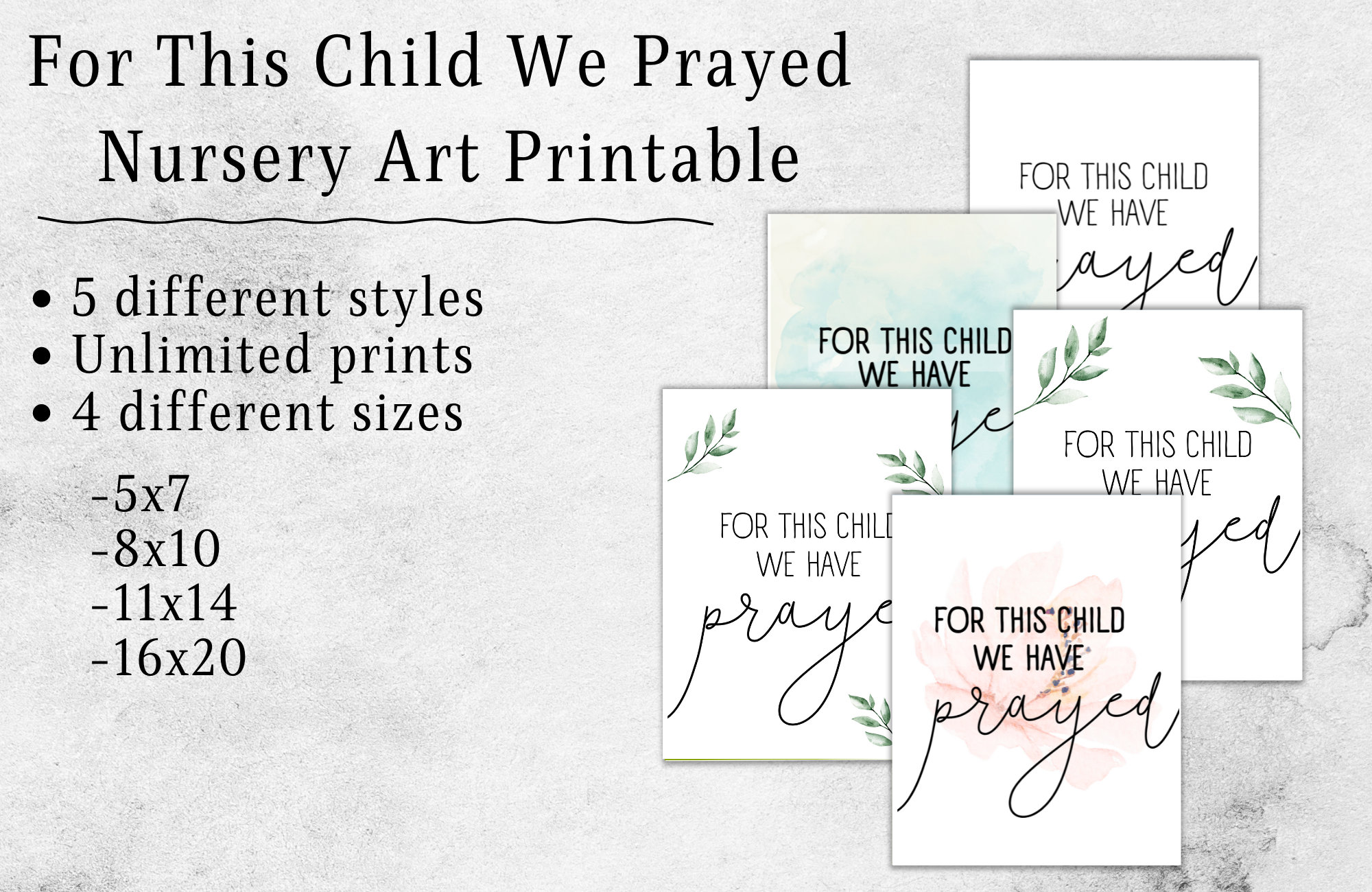 For This Child We Have Prayed Nursery Art Printable | Watercolor ...