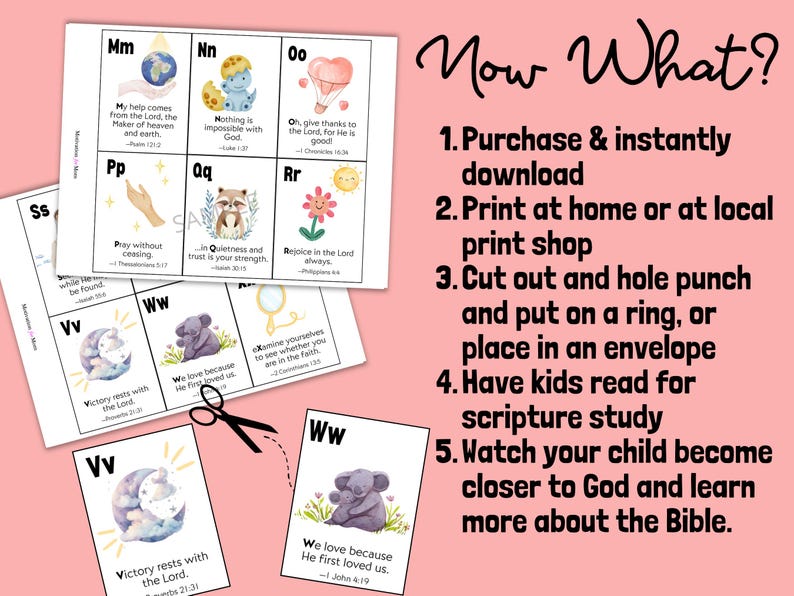 Printable ABC Bible Verses for Kids | 26 Scripture Cards A–Z ...