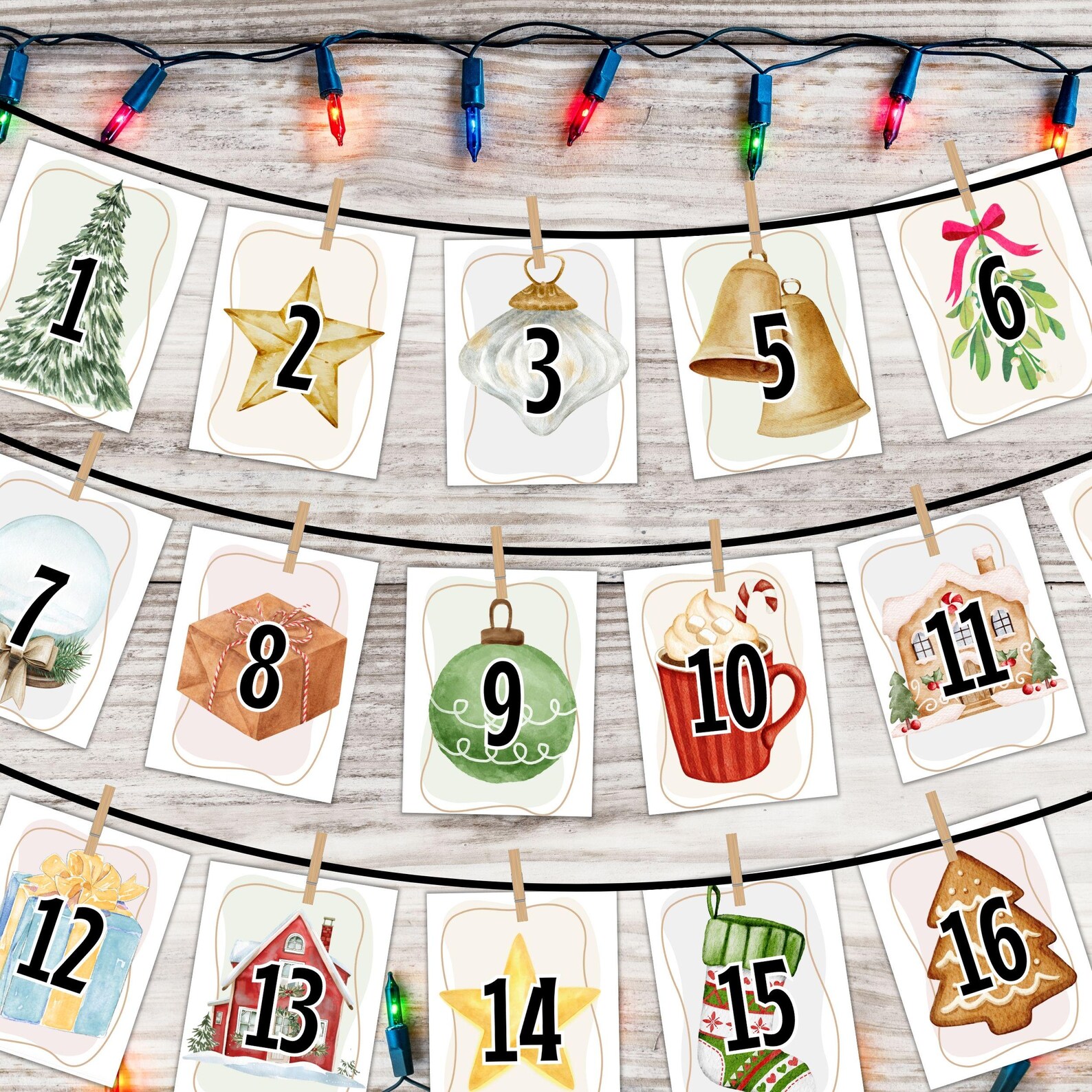Printable Nativity Story Advent Calendar Cards | 25-day Christmas ...