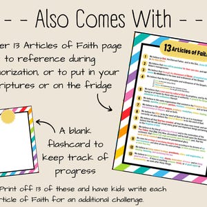 13 Articles of Faith Flashcards for Kids | Printable LDS Scripture ...