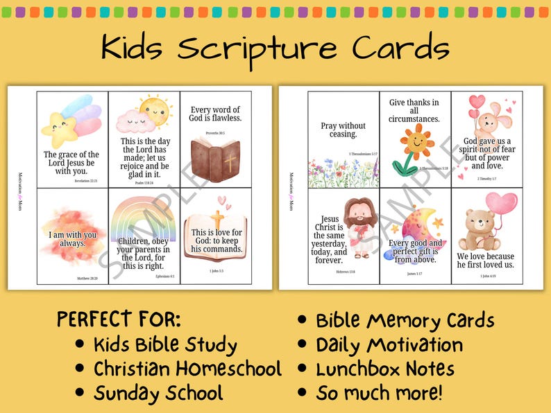 Bible Verse Cards for Kids | Printable Scripture Cards for Children ...