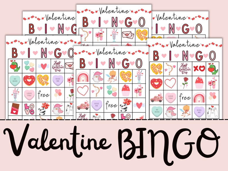 Valentine’s Day BINGO for Kids | Printable Bingo Cards | Valentine’s ...