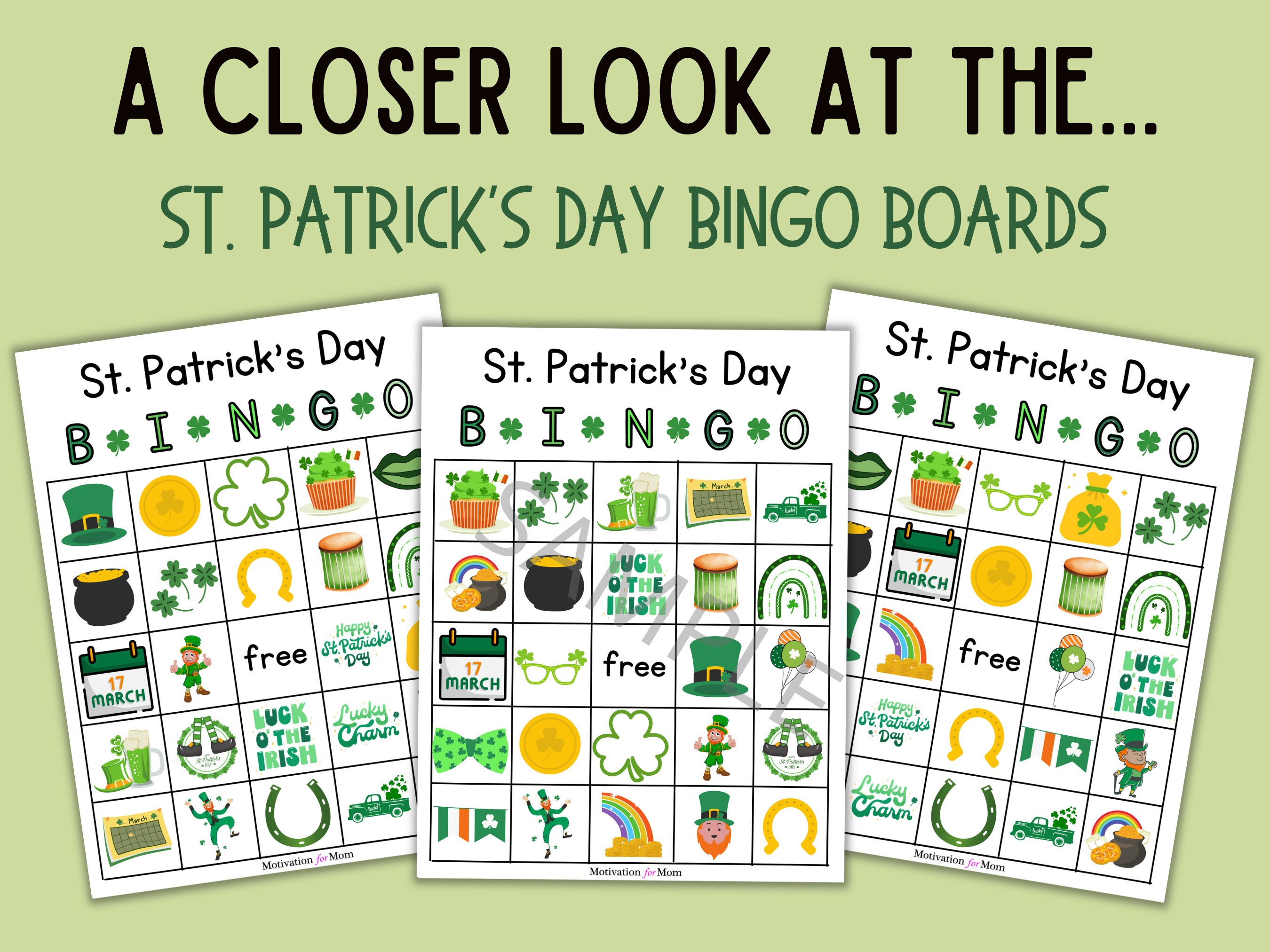 St. Patricks Day Printable Bingo Cards St. Patricks Day Activities for ...