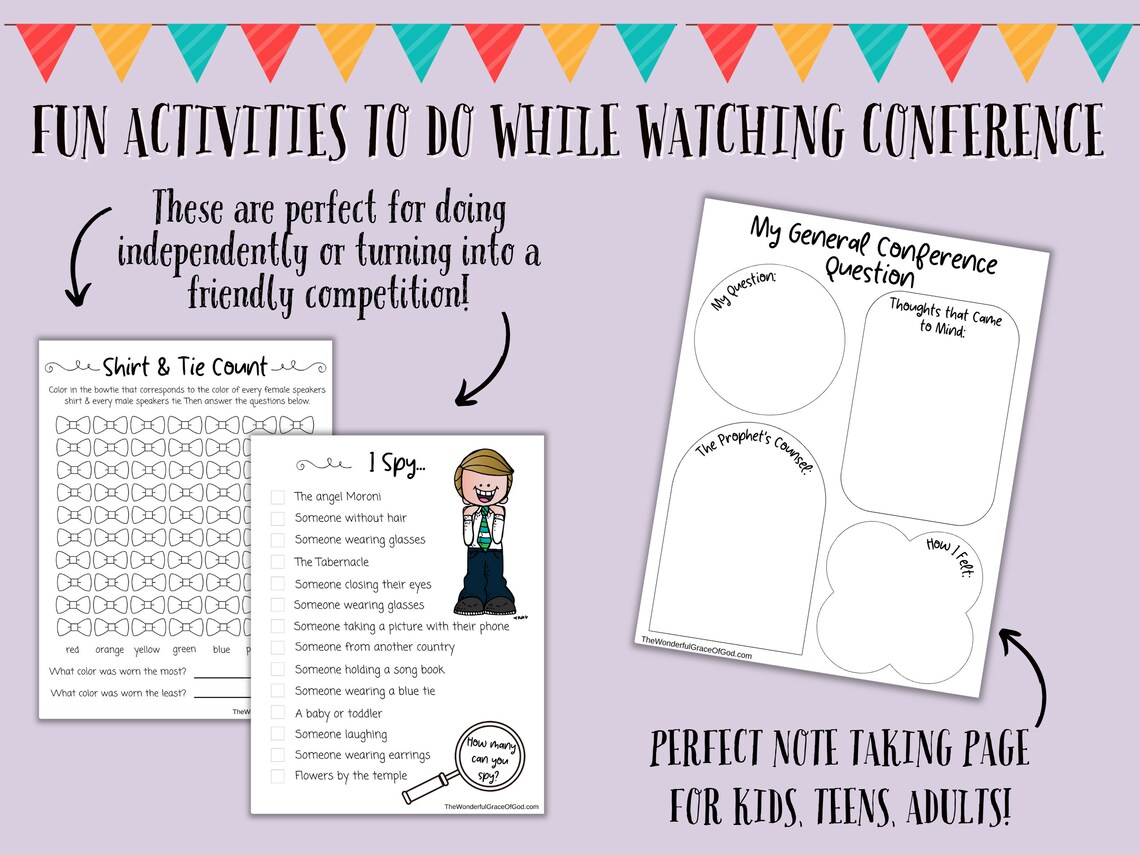 General Conference Activity Packet for Kids LDS Coloring Pages April ...