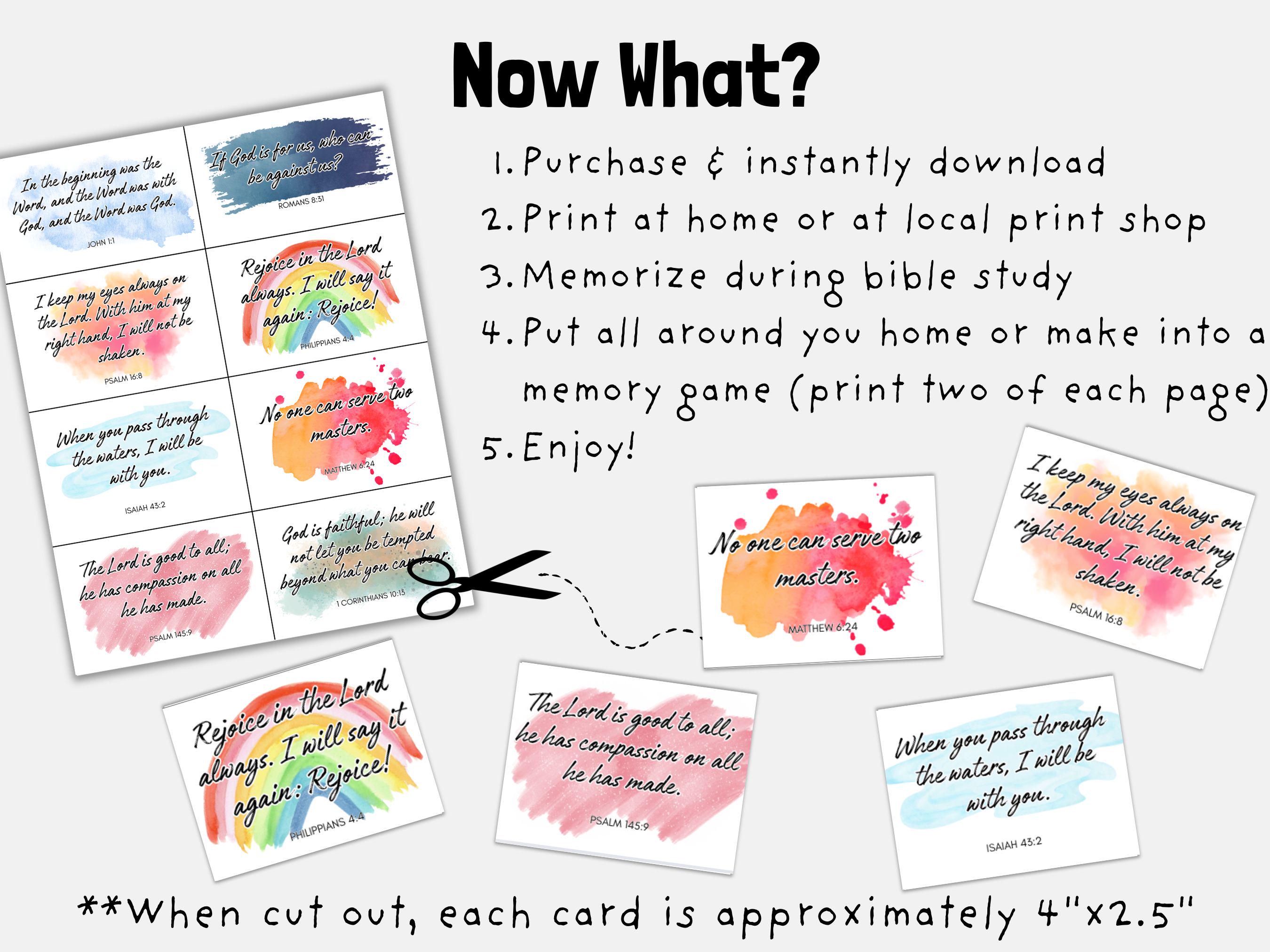 200 Bible Verse Cards | Printable Scripture Cards | Prayer Board Cards ...