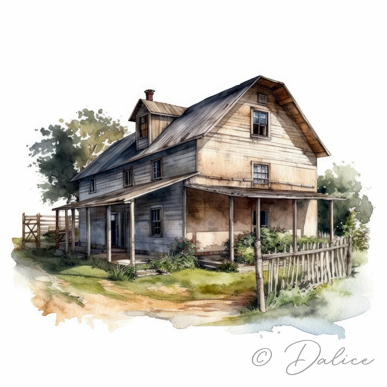 Traditional Farmhouse Clip Art 12 High Quality Images - Etsy