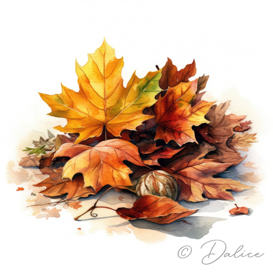 Autumn Leaves Clip Art - 12 High Quality Images - Digital Planner ...