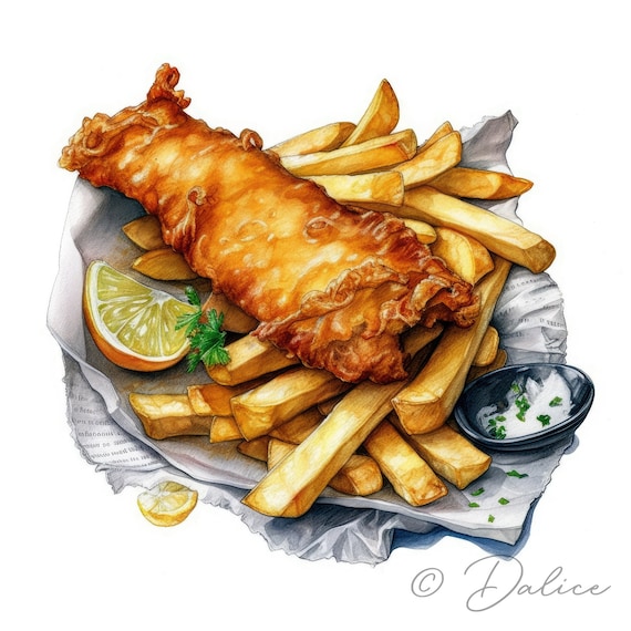 Fish And Chips Drawing