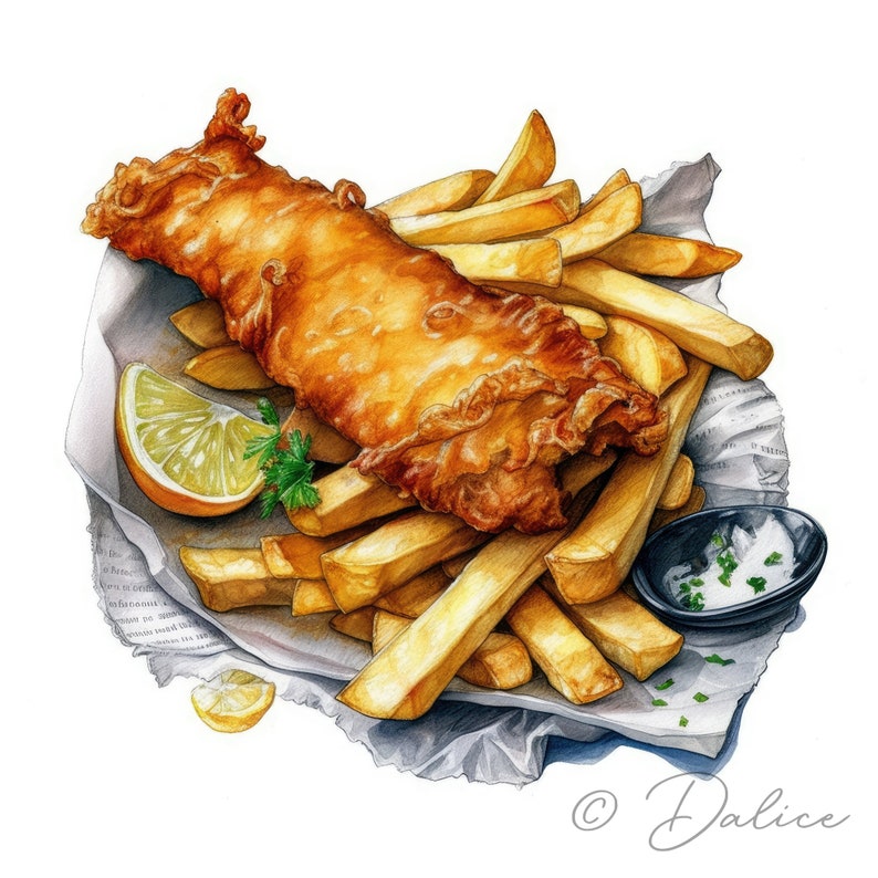 Fish and Chips Clip Art 12 High Quality Images Digital - Etsy
