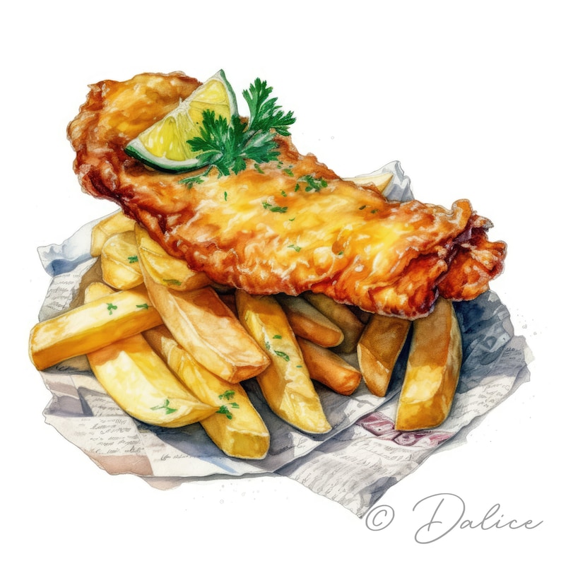 Fish and Chips Clip Art 12 High Quality Images Digital - Etsy