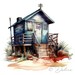 Beach Huts Clip Art 12 High Quality Images Digital Planner, Watercolor ...