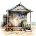 Beach Huts Clip Art 12 High Quality Images Digital Planner, Watercolor ...
