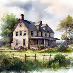 Traditional Farmhouse Clip Art - 12 High Quality Images - Digital ...