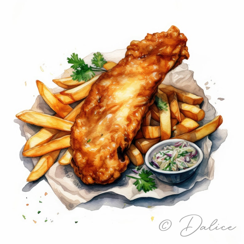 Fish and Chips Clip Art 12 High Quality Images Digital - Etsy