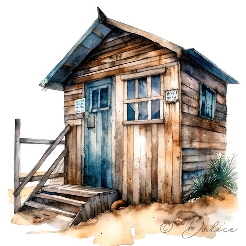 Beach Huts Clip Art 12 High Quality Images Digital - Etsy