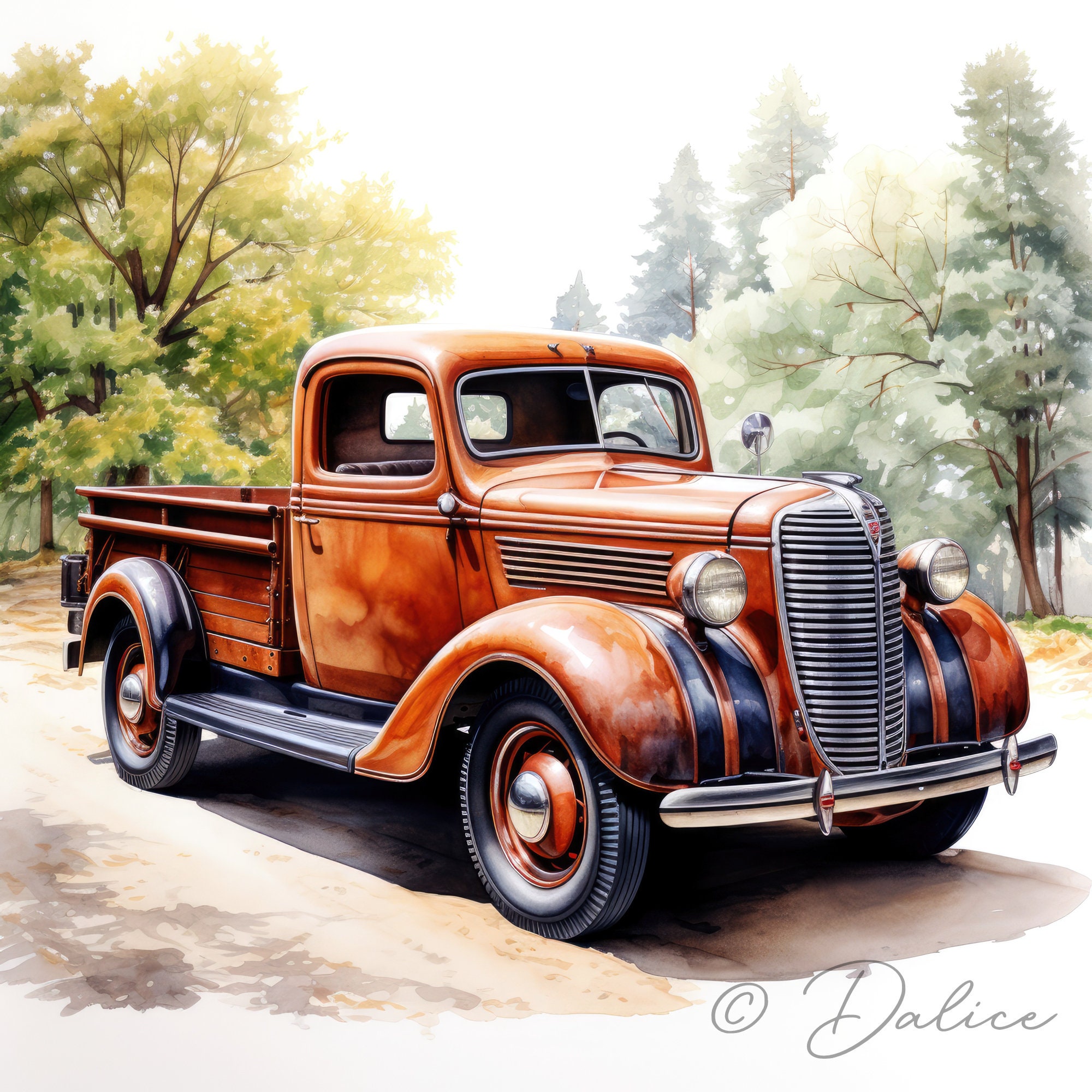 Vintage Pickup Truck Clip Art - 12 High Quality Images - Digital ...