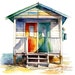 Beach Huts Clip Art 12 High Quality Images Digital Planner, Watercolor ...