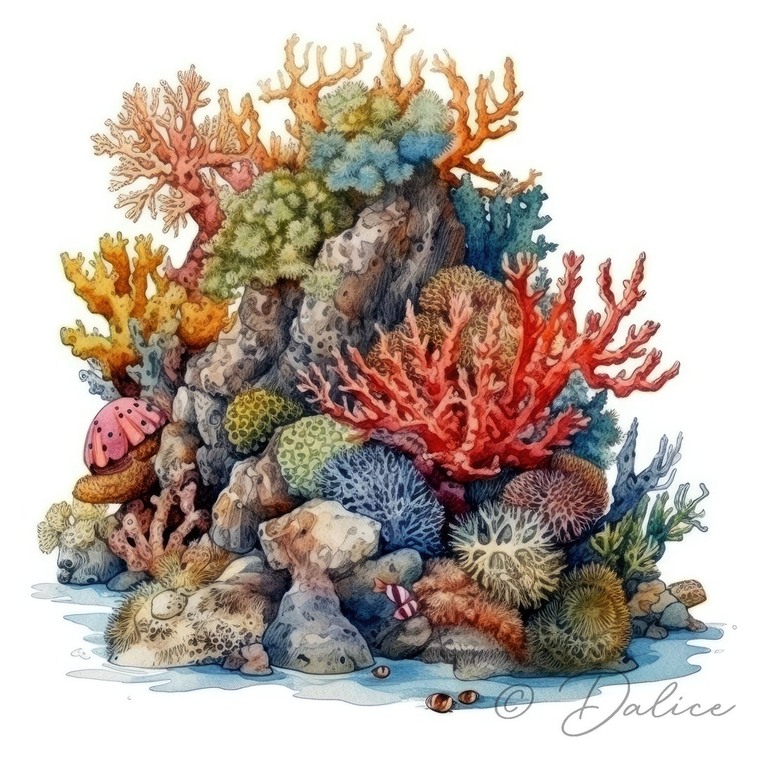 Coral Reef Clip Art - 12 High Quality Images - Digital Planner ...