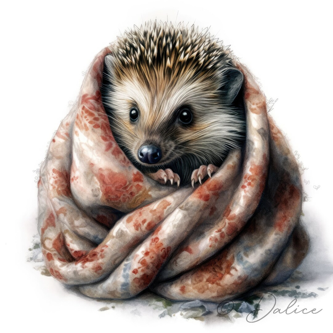Hedgehog in Blanket Clip Art - 12 High Quality Images - Digital Planner ...