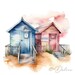 Beach Huts Clip Art 12 High Quality Images Digital Planner, Watercolor ...