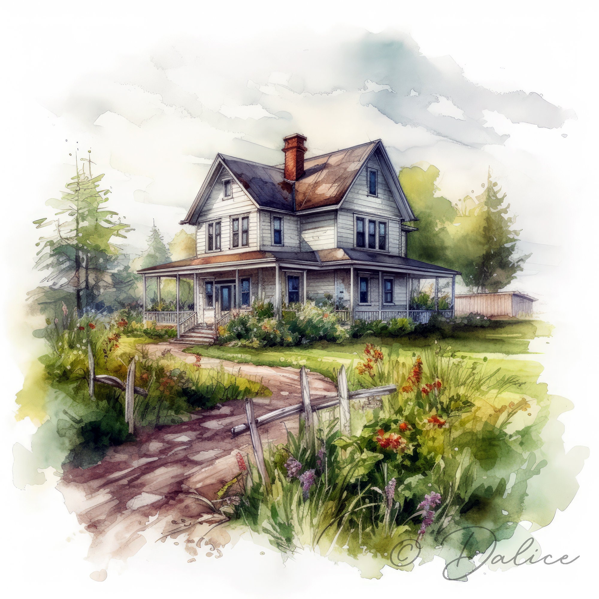 Traditional Farmhouse Clip Art 12 High Quality Images - Etsy