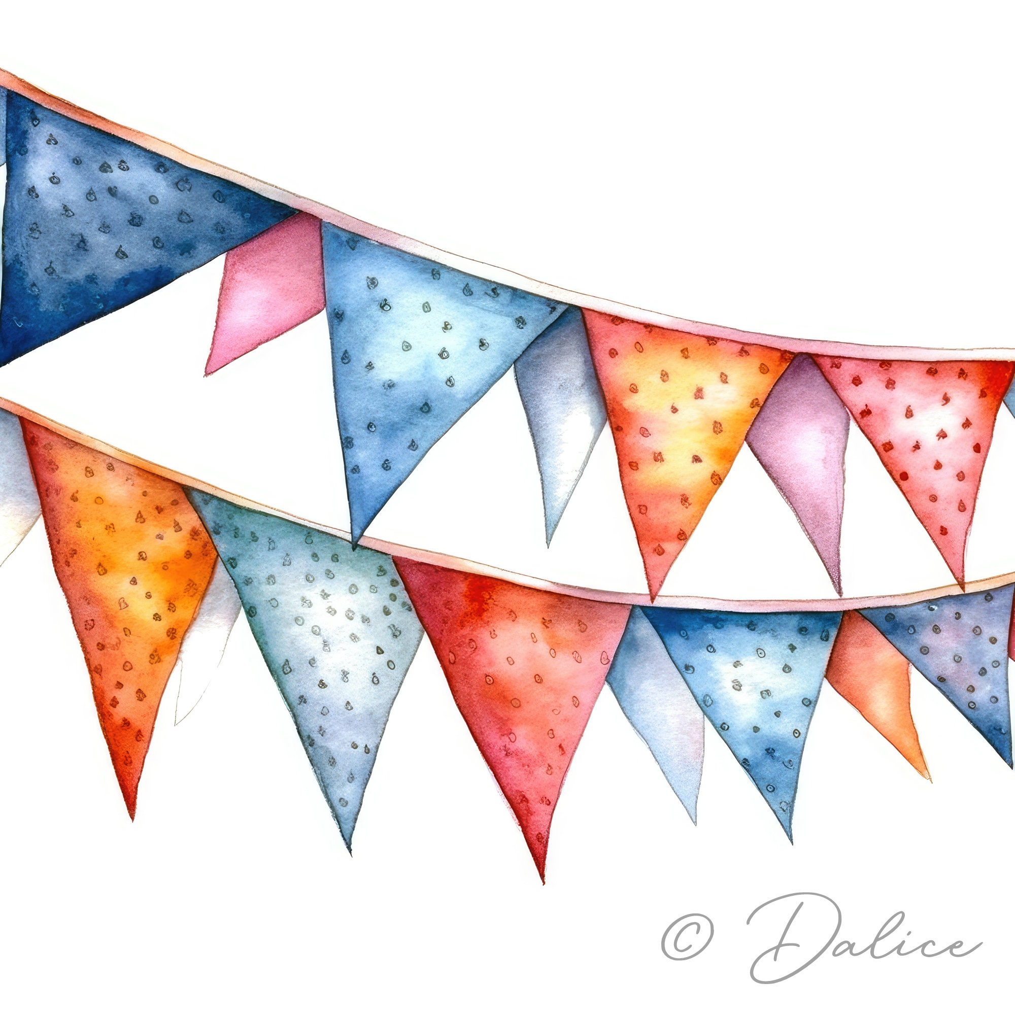 Bunting Clip Art 12 High Quality Images Digital Planner - Etsy