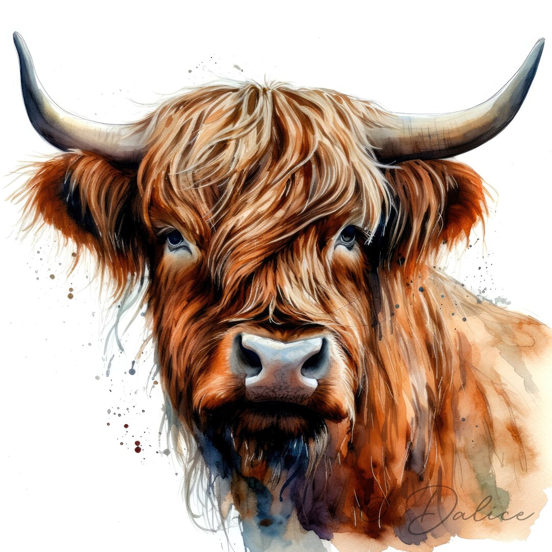 Highland Cow Clip Art - 12 High Quality Images - Digital Planner ...