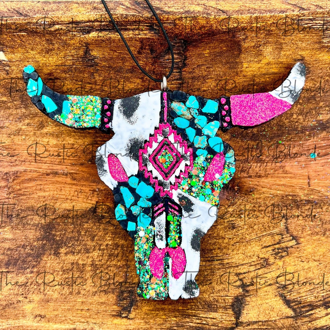 Aztec Bull Freshie, Western Car Freshy, Aztec Cow Air Freshener - Etsy