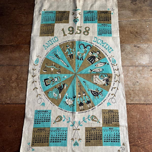 1958 Calendar - Etsy