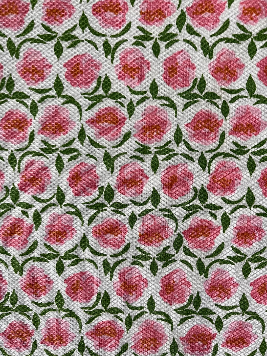 Vintage 1950s 1960s Pink Flowers Textured Fabric - Etsy