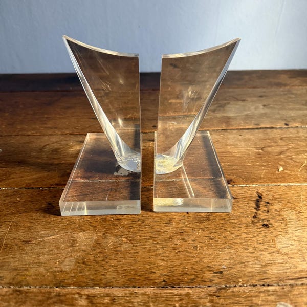 Lucite Bookends - Etsy