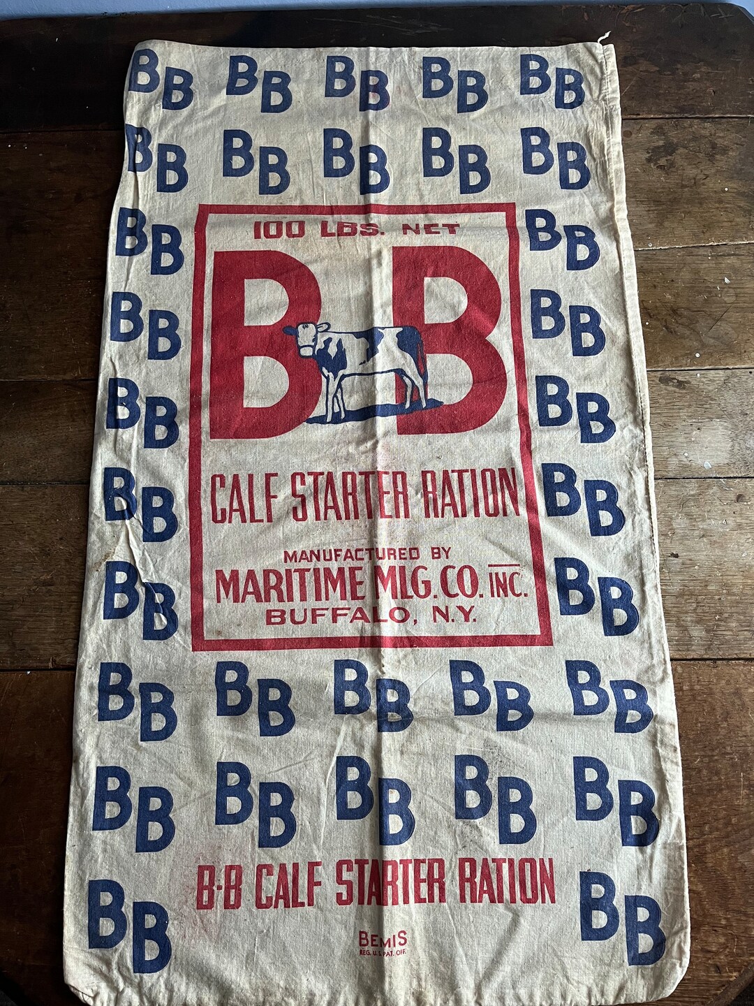 Vintage 1930/40s BB Calf Starter Feedsack Grain Bag - Etsy