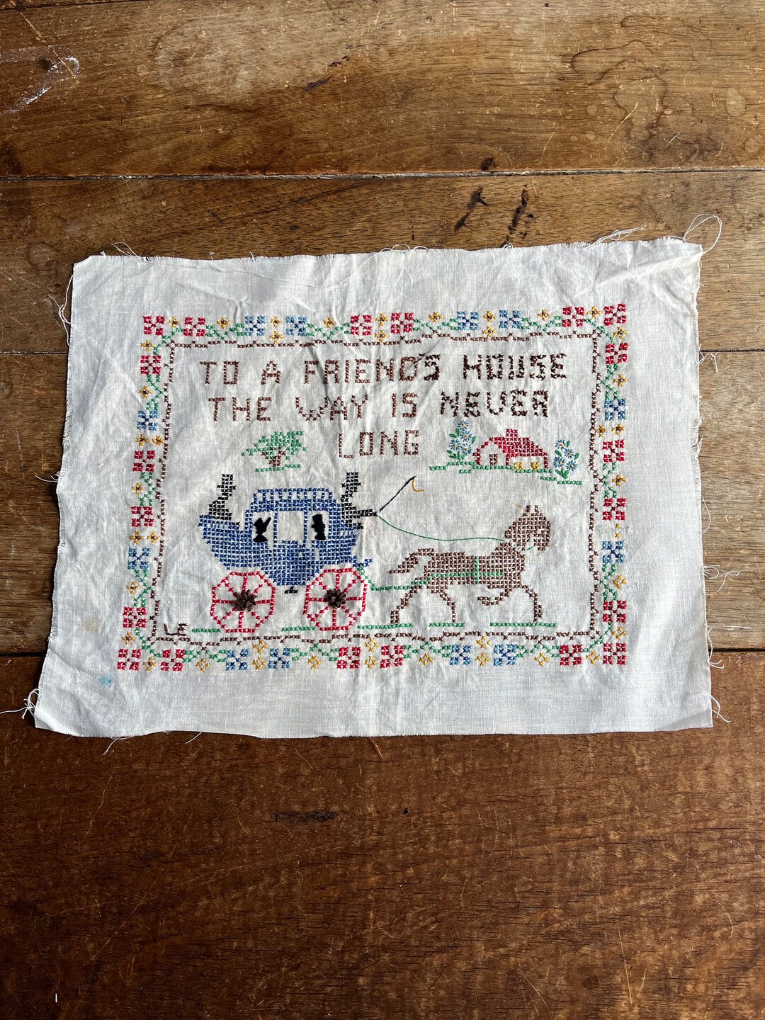 Vintage 1940s 1950s Cross Stitch Motto Friends House - Etsy