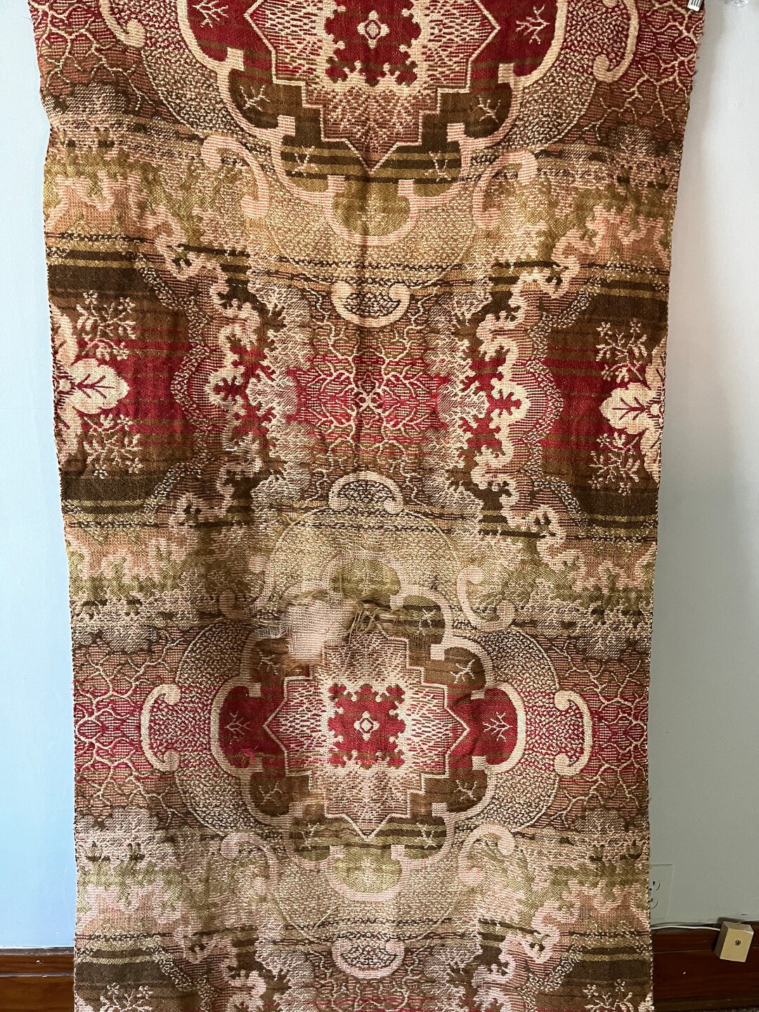 Antique 1800s Strip of Antique Wool Coverlet Scrap - Etsy