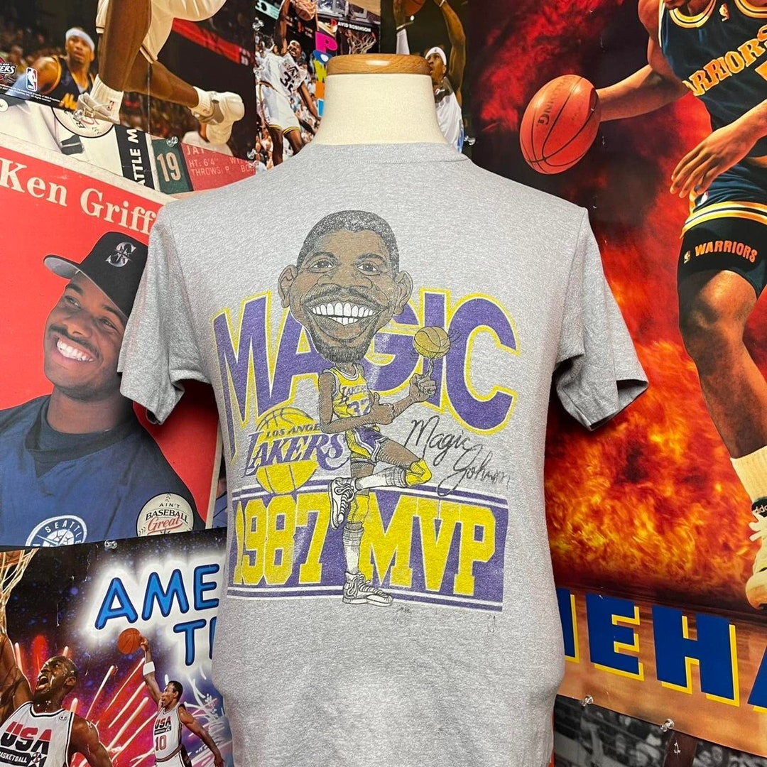 Vintage Los Angeles Lakers Magic Johnson 1987 NBA MVP Tee - Etsy