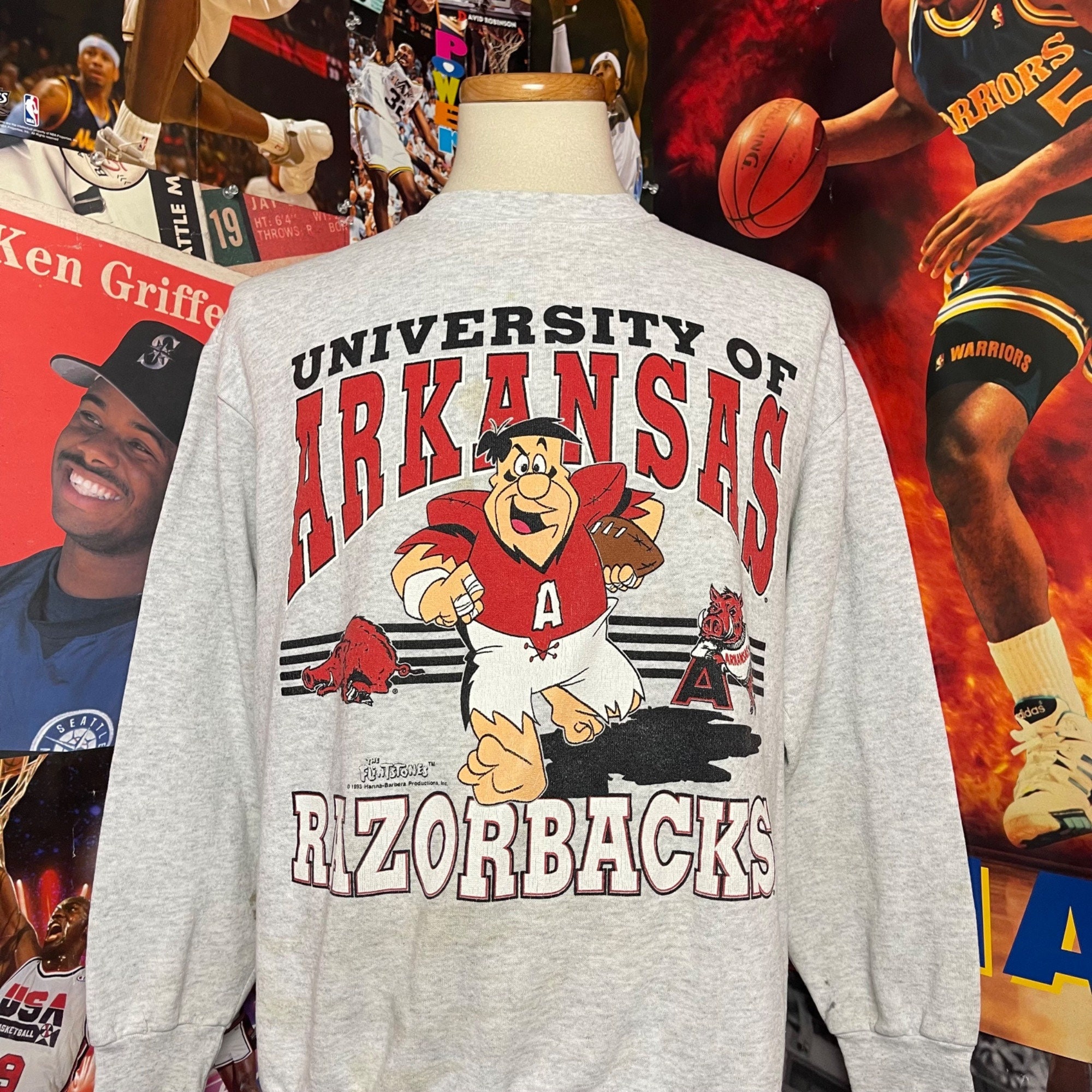 Vintage Arkansas Razorbacks Fred Flintstone NCAA Crewneck - Etsy