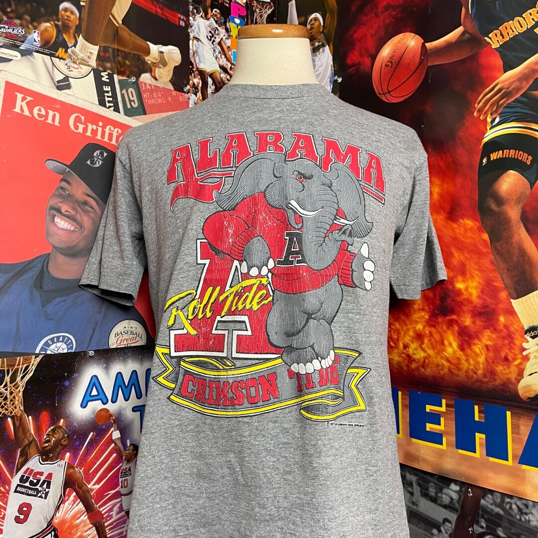 Vintage Alabama Crimson Tide Mascot Logo 1987 Jerzees NCAA - Etsy