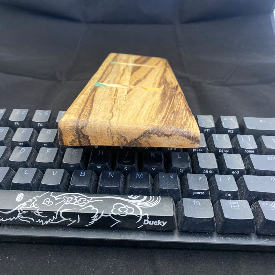 Zebra Wood Keyboard Wrist Rest With Recycled Skateboard Inlays - Etsy