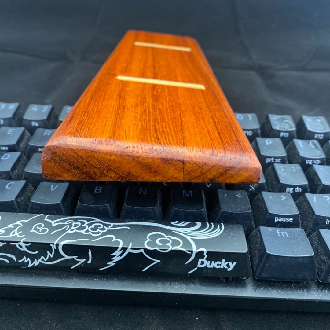 Padauk Wood Keyboard Wrist Rest With Recycled Skateboard Inlays - Etsy