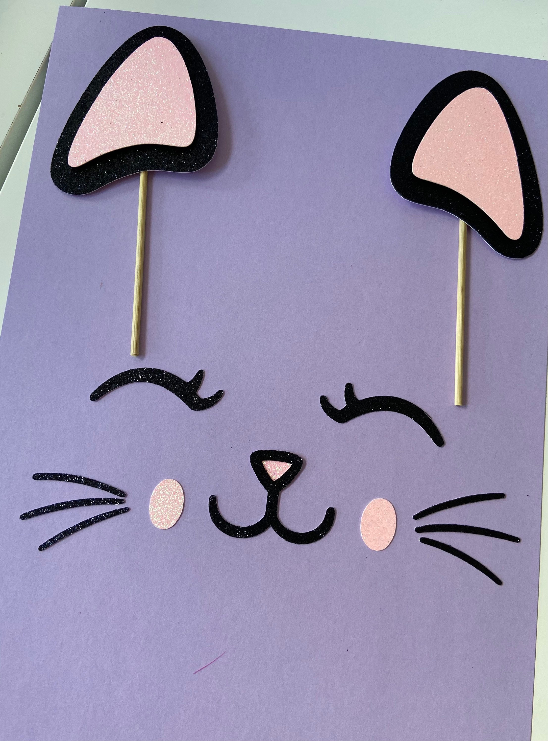 Cat Face Cake Topper Cat Topper 1st Birthday Cake Topper | Etsy