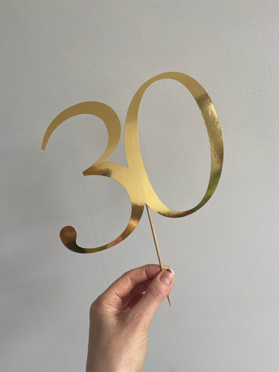 Number Cake Topper, Age Cake Topper, Any Age, Gold Mirror, Rose Gold ...