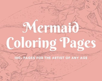 100 Mermaid Coloring Pages - Etsy